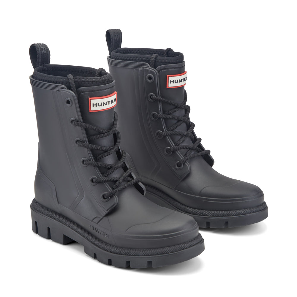 Women's Diana Waterproof Lace-Up Rain Boots - Black | Hunter Boots