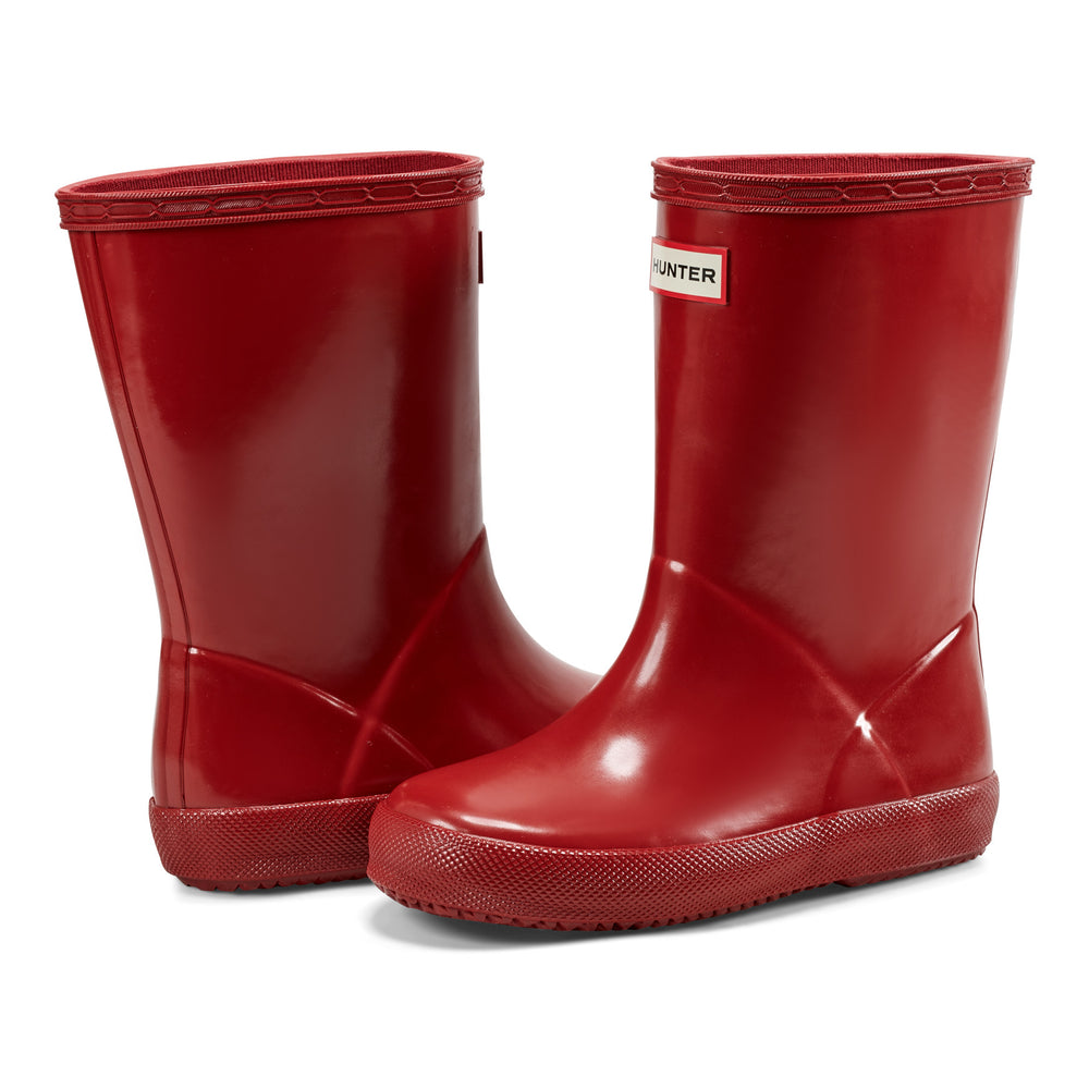 Kids First Gloss Rain Boots - Military Red | Hunter Boots