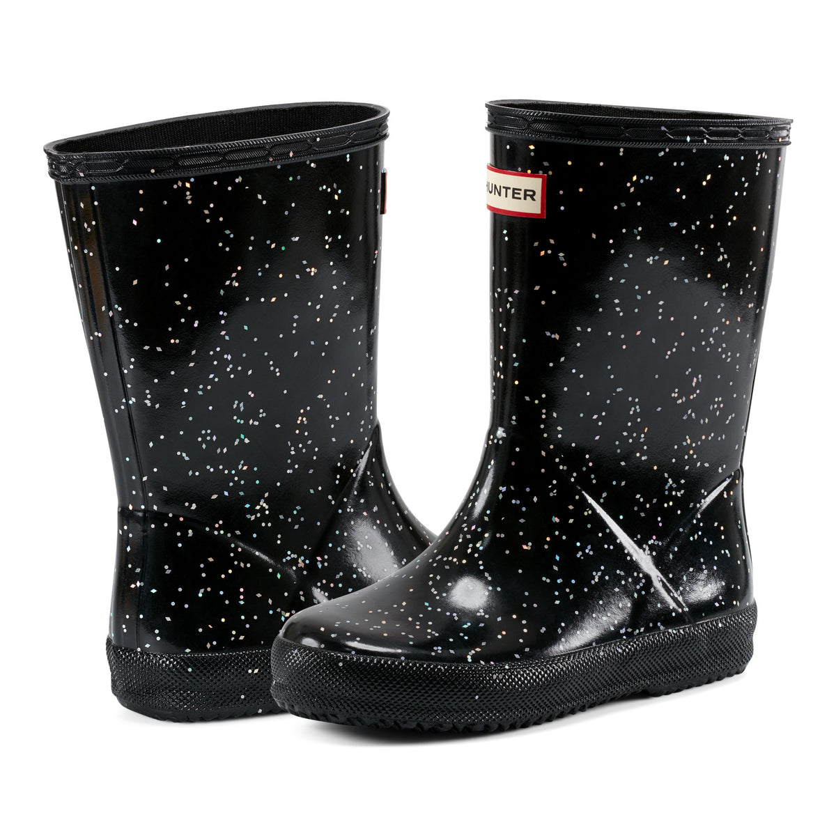 Kids First Giant Glitter Rain Boots - Black | Hunter Boots